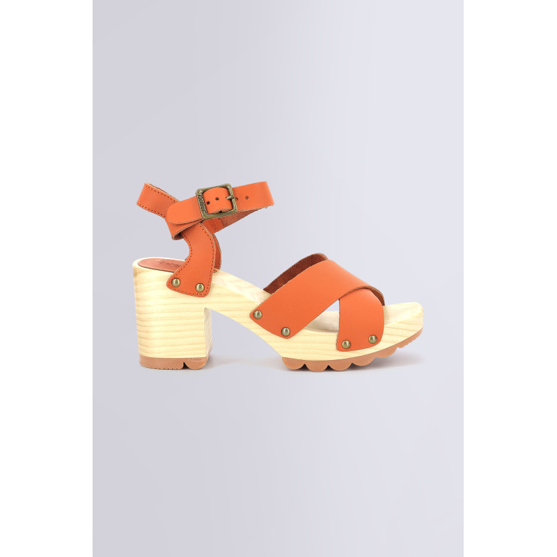 Kick Wise - Sandales orange et brique pour femme - Kickers © Site Officiel