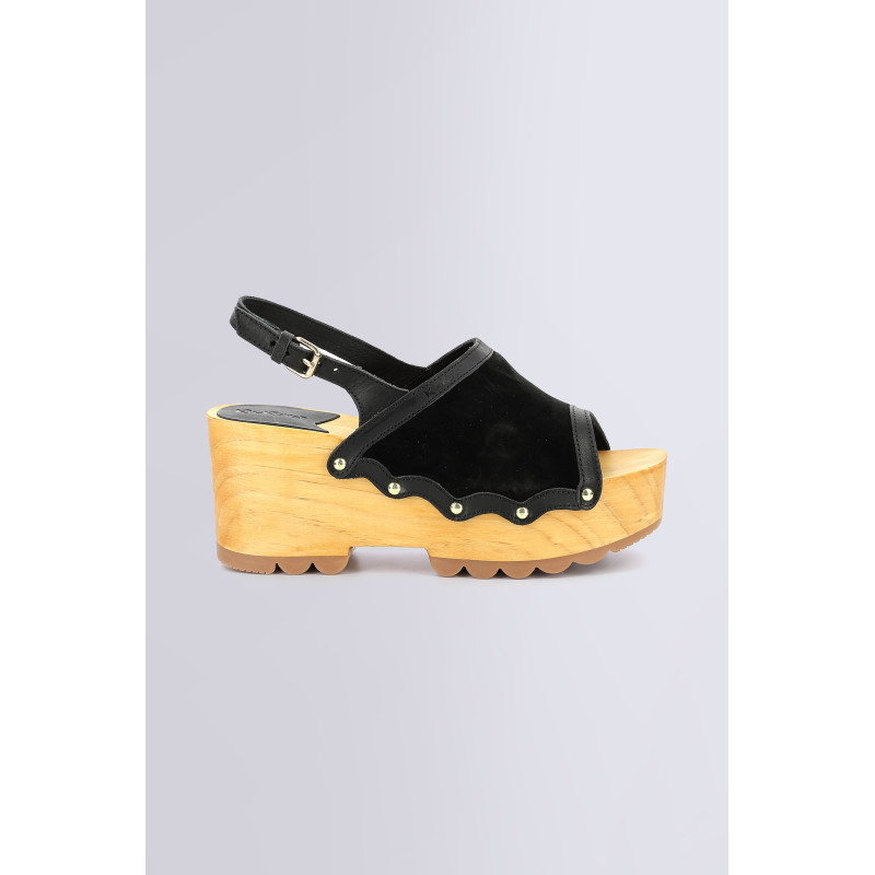 Kick Wedge Wood - Sandalias negro para mujer - Kickers © Página oficial