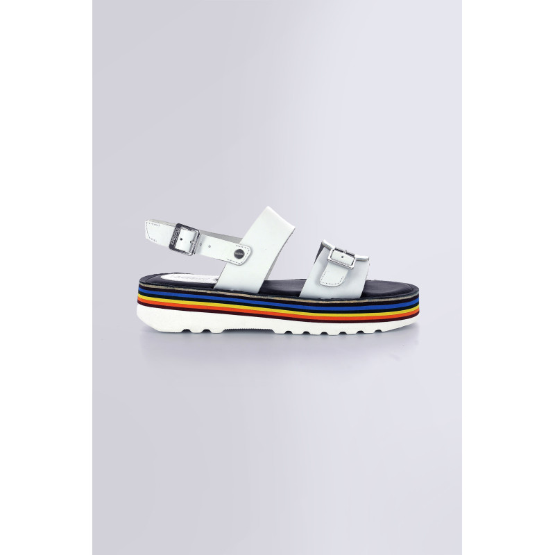 Kick Highlight - sandalias blanco y multicolor para mujer - Kickers ...