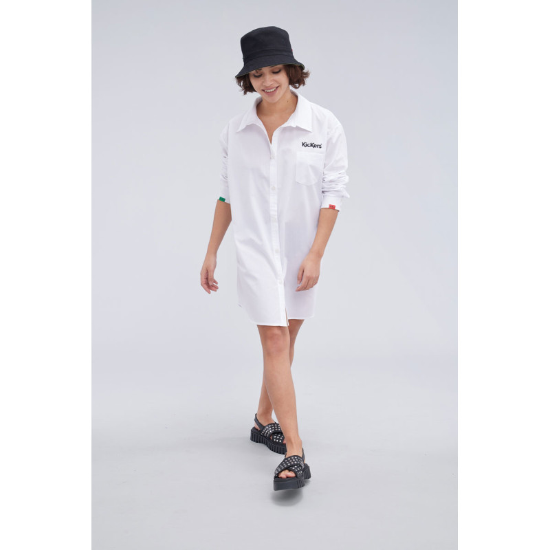 Kick dress - Robe chemise blanc pour femme - Kickers © Site Officiel