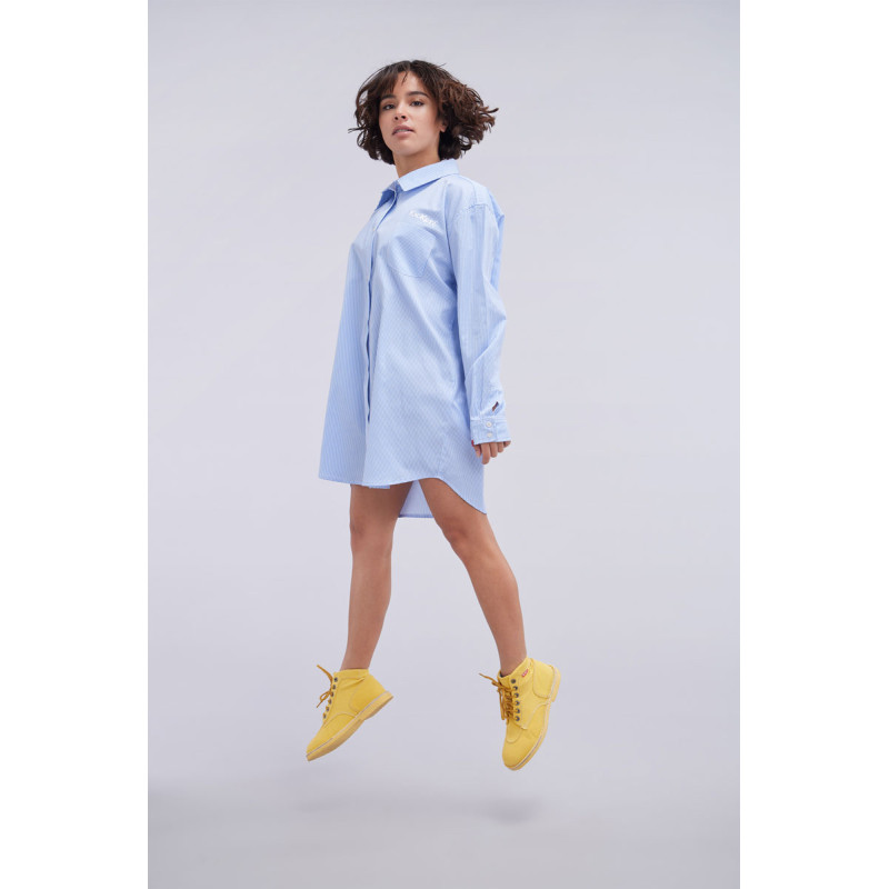 Kick Dress - Vestido camisero azul a rayas para mujer - Kickers ...