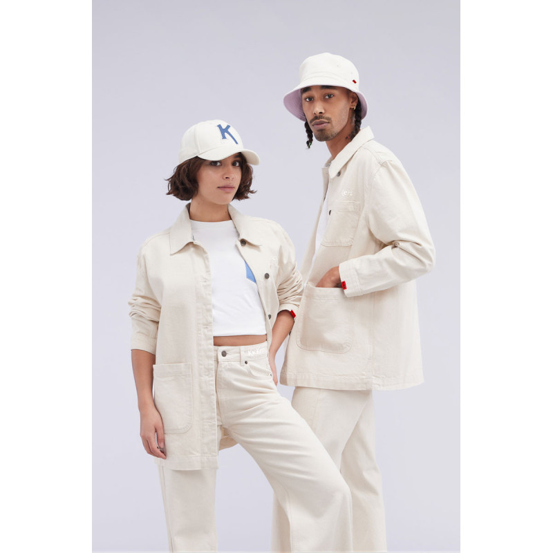 Kick Jacket - Beige jean jacket unisex - Kickers © Official website