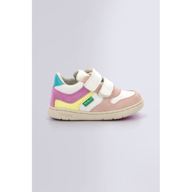 Kickmotion beige, pink and yellow sneakers for boy - Kickers © Official ...