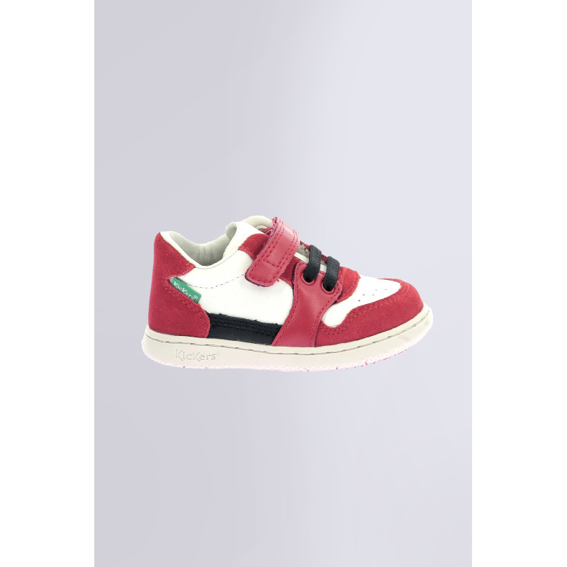 Kickbuvar red, white and black sneakers for boy - Kickers © Official ...